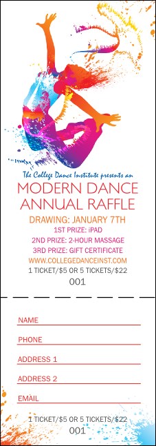 Dance Raffle Ticket Templates | Eventgroove