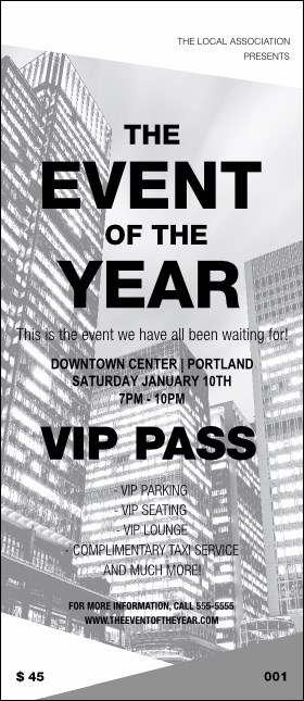 VIP Pass Templates | VIP Pass Printing | Eventgroove