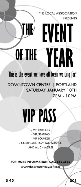 VIP Pass Templates | VIP Pass Printing | Eventgroove