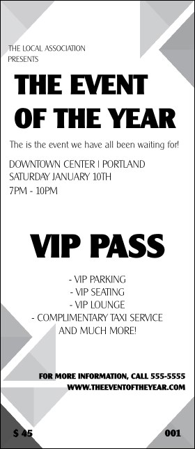 VIP Pass Templates | VIP Pass Printing | Eventgroove